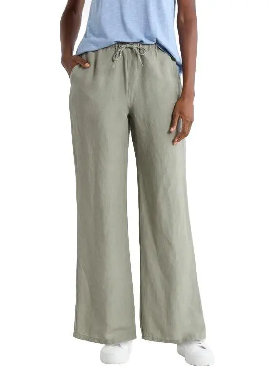 Marine Layer Linen Blend Straight Leg Pants - Sea Spray