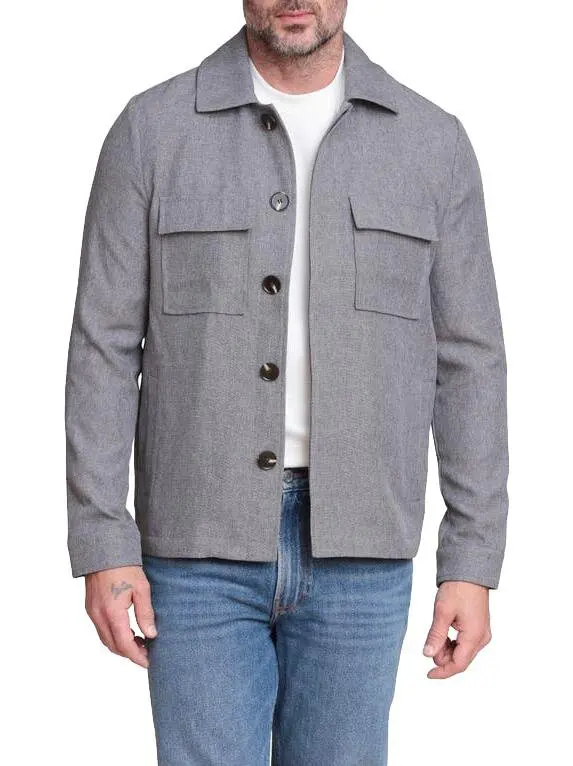 Bagatelle Textured Woven Shirt Jacket - Grey