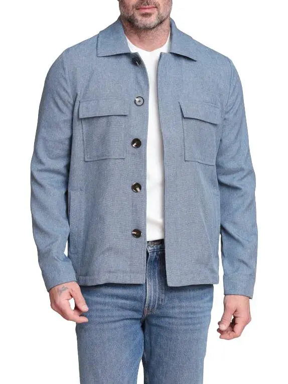 Bagatelle Textured Woven Shirt Jacket - Provincial Blue