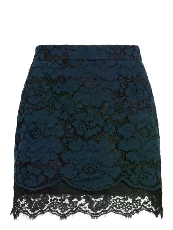 PATOU Lace Mini Skirt - Blue