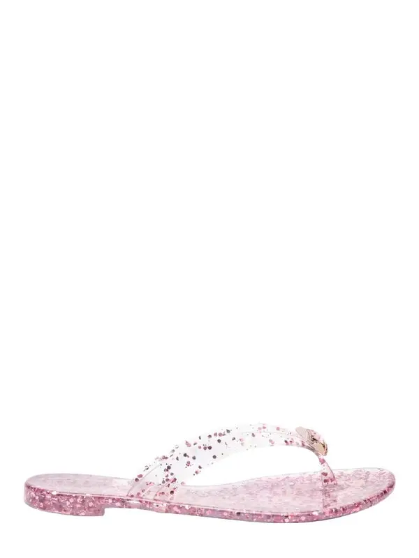 Casadei Glitter-embellished Flat Sandals - Pink