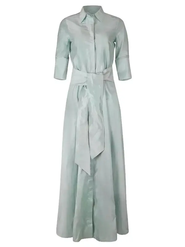 SARA ROKA Marysu Tie-waist Shirt Dress - Green
