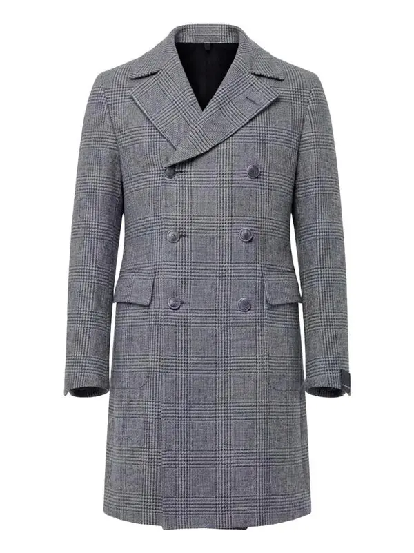 Tagliatore Double-breasted Check Coat - Grey