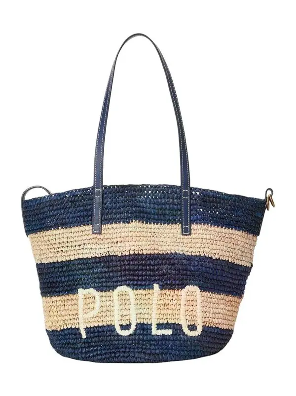 Polo Ralph Lauren Striped Embroidered Tote Bag - Blue