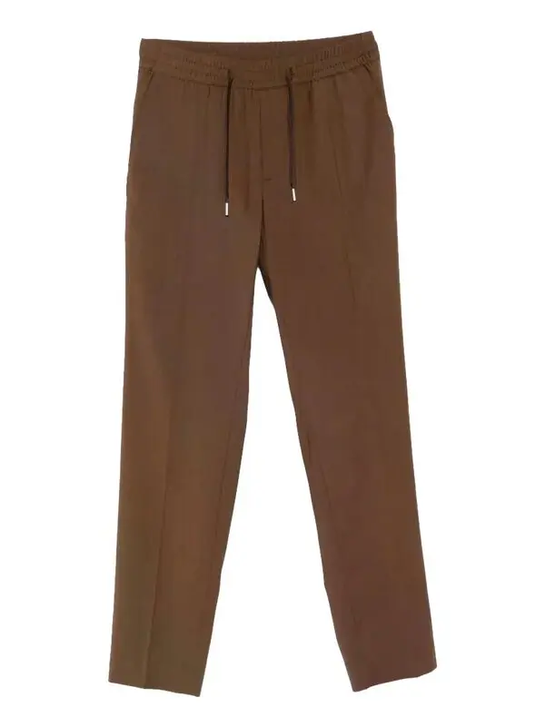 Sandro Elasticated Straight-leg Trousers - Brown