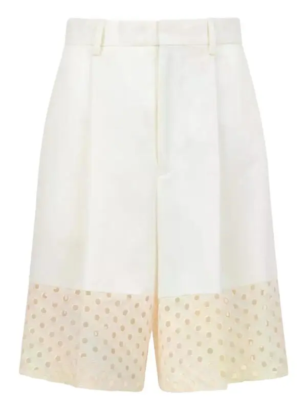 Marni Broderie Anglaise Pleated Shorts - White