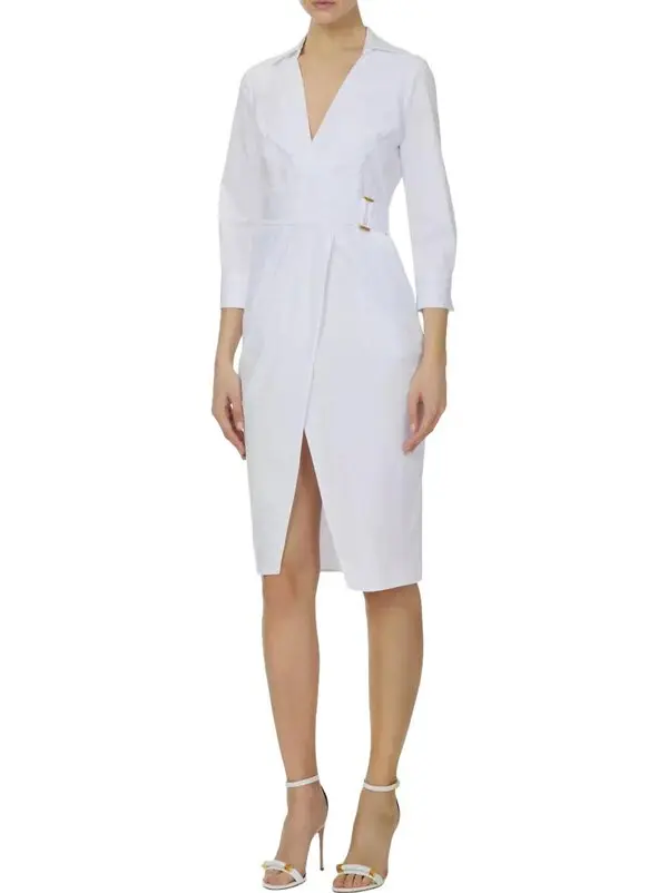 Elisabetta Franchi Wrap Midi Dress - White