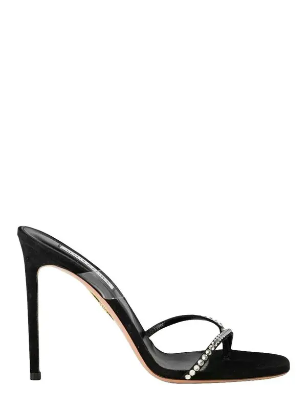AQUAZZURA Rhinestone-strap Stiletto Sandals - Black