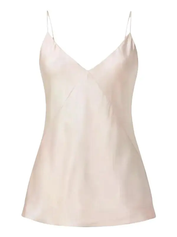 Max Mara V-neck Satin Top - Pink