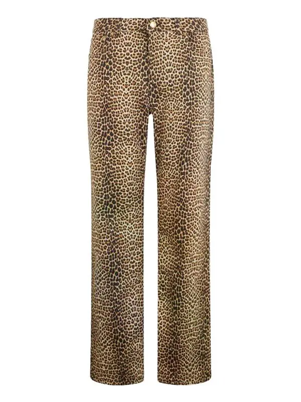 Roberto Cavalli Leopard Print Trousers - Neutrals