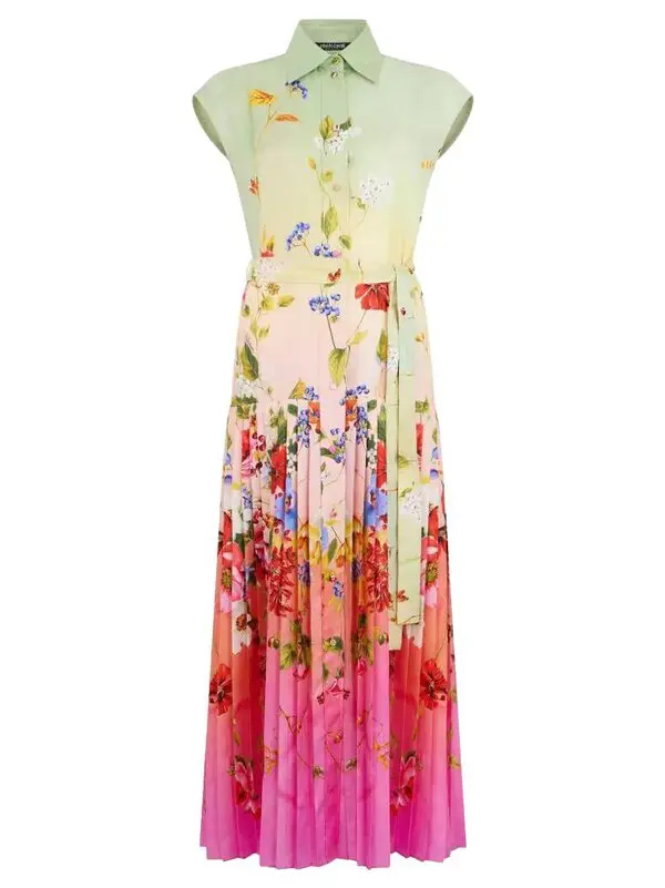 Roberto Cavalli Floral Pleated Dress - Pink