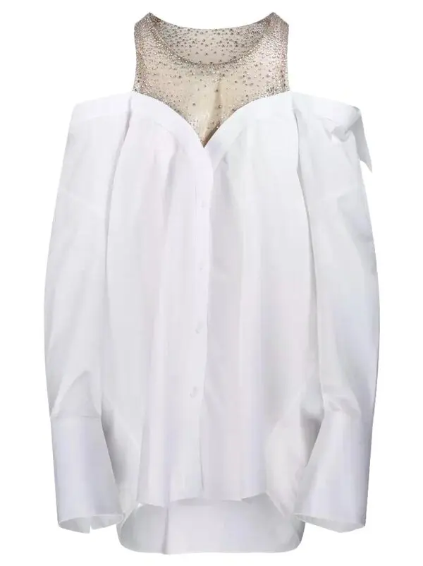 Giuseppe Di Morabito Crystal-embellished Off-shoulder Dress - White