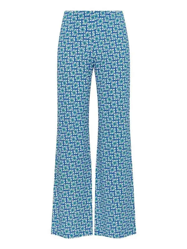 Malìparmi Flared Patterned Trousers - Blue