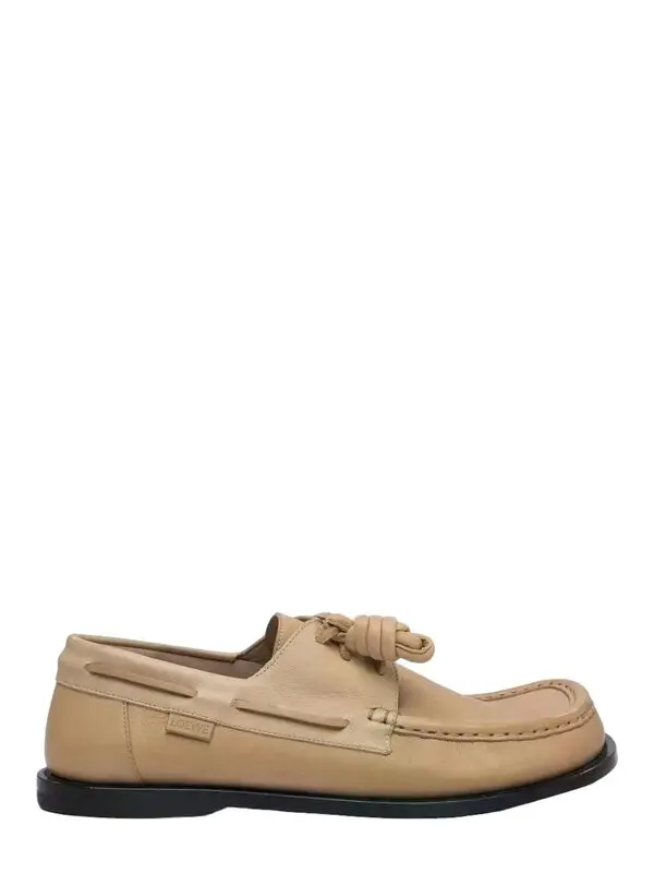 Loewe Leather Boat Shoes - Neutrals