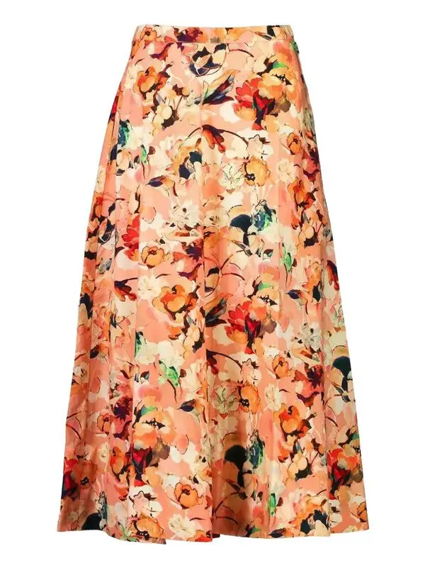 Ulla Johnson Sophea Floral Midi Skirt - Orange