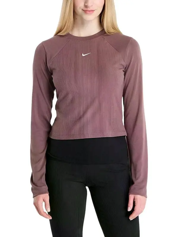 Nike Long-sleeve Ribbed Top - Brown