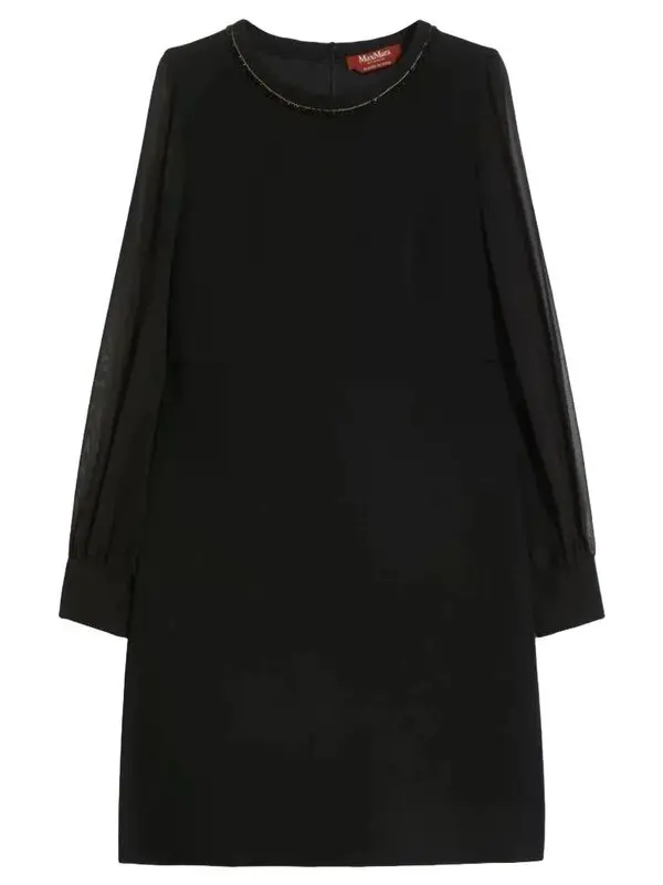 Max Mara Volto Beaded-neck Dress - Black