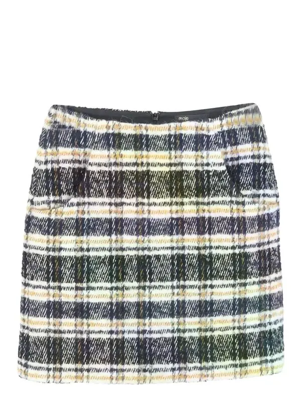 Maje Jolica Plaid A-line Skirt - White