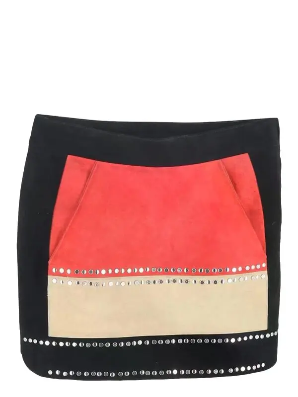 Maje Stud-embellished Mini Skirt - Black