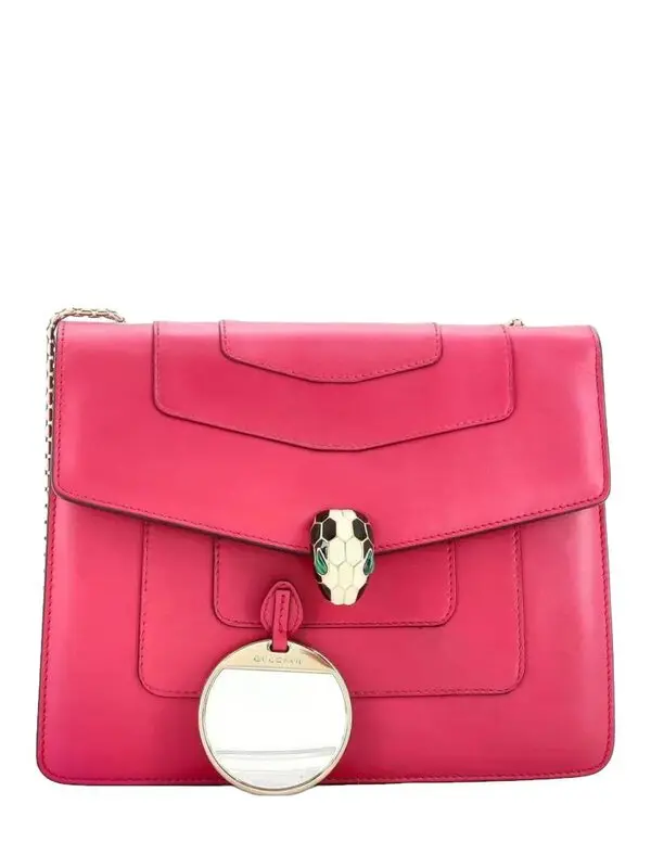 BVLGARI Serpenti Forever Square Leather Shoulder Bag - Pink