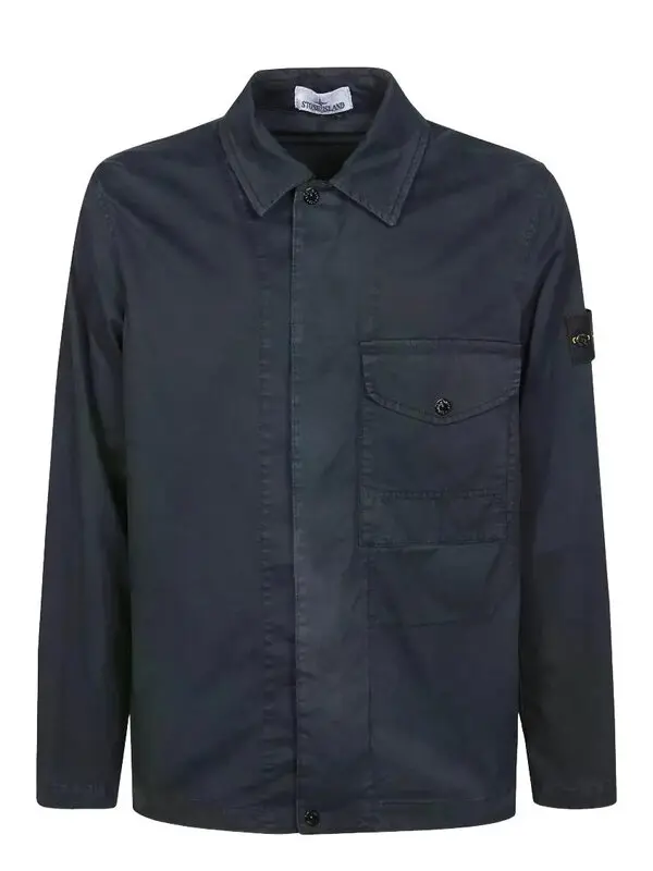 Stone Island Logo-patch Shirt Jacket - Blue