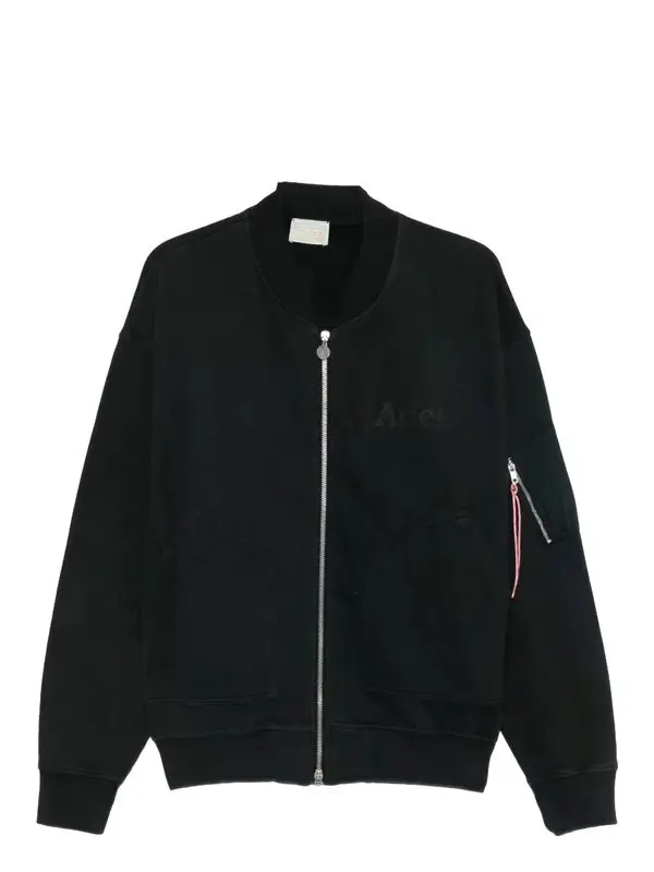 Aries Temple Faded Bomber Jacket - Black