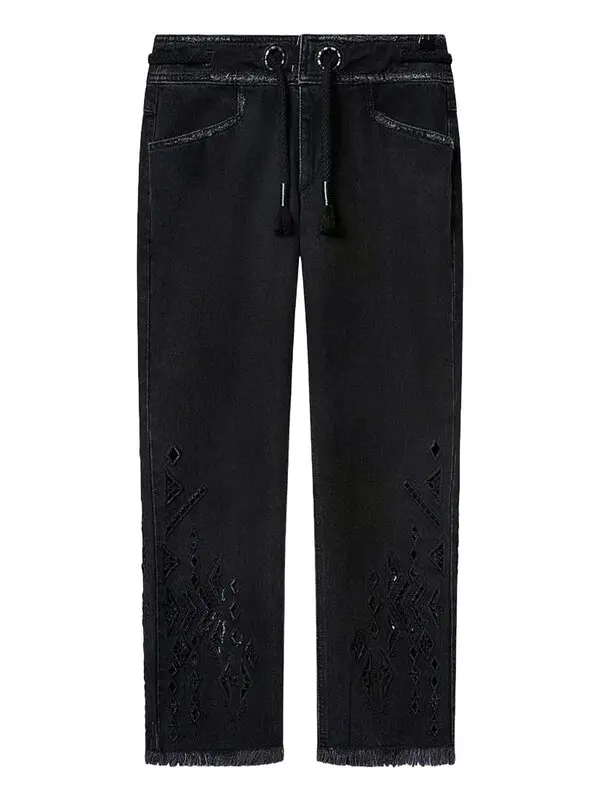 Isabel Marant Alison Fringed-hem Jeans - Black