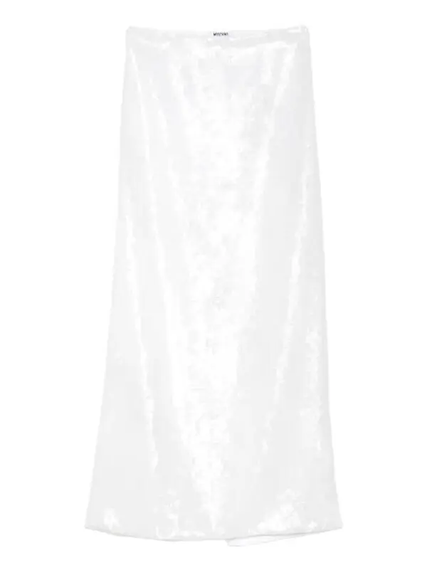 Moschino Sequin Embellished Maxi Skirt - White