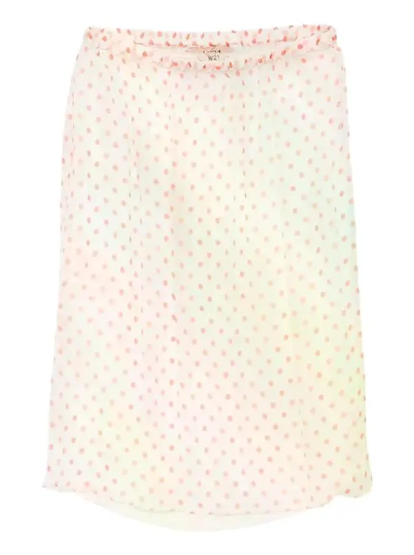 N°21 Polka Dot Print Midi Skirt - Neutrals