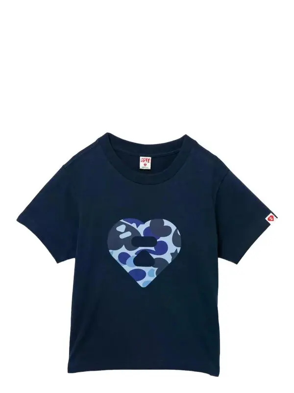 AAPE BY *A BATHING APE Heart-printed T-shirt - Blue