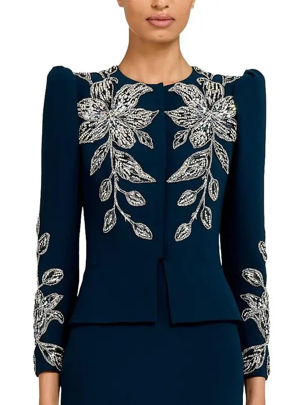 Jenny Packham Dalila Embellished Jacket - Blackthorne Blue