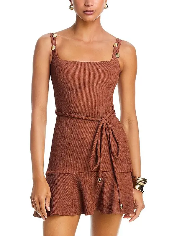 PatBO Cora Knit Mini Dress - Brown