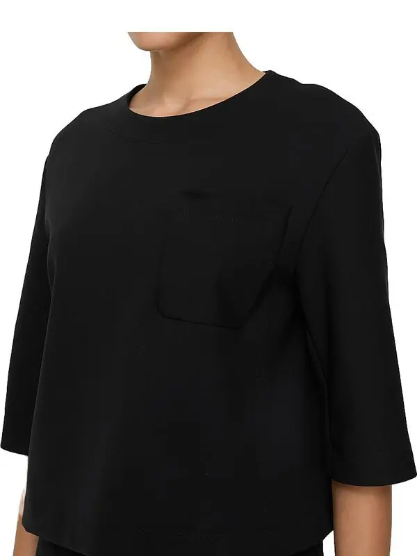 Lafayette 148 New York Relaxed Half-sleeve Top - Black