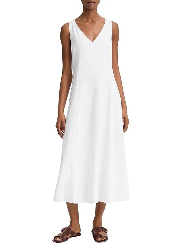 Vince V Neck Dress - Optic White