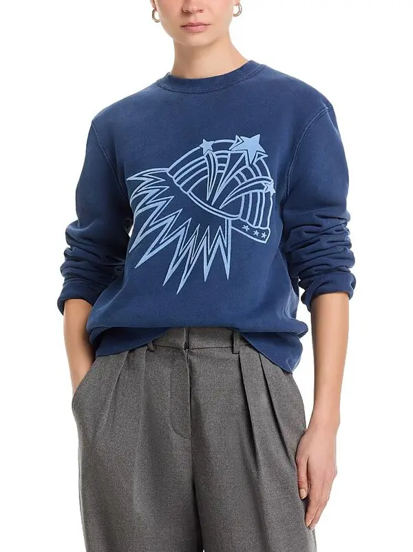 Citizens Of Humanity X Hollywood Bowl Graphic Crewneck Sweatshirt - Stoned Washed Indigo