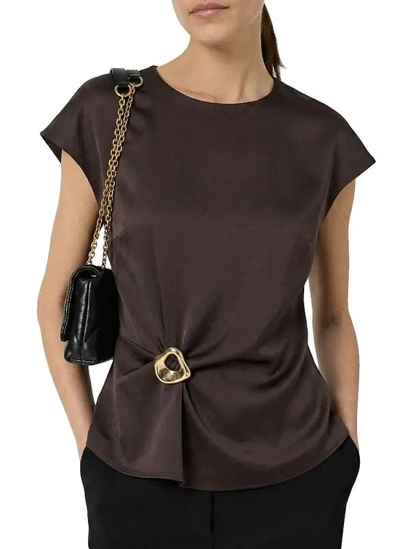 Gerard Darel Claudie Brooch Top - Cinnamon