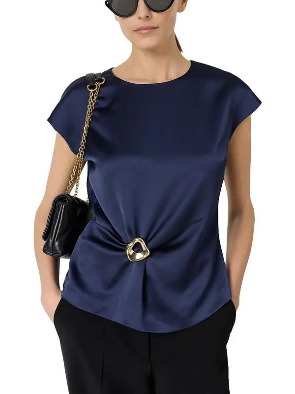 Gerard Darel Claudie Brooch Top - Navy