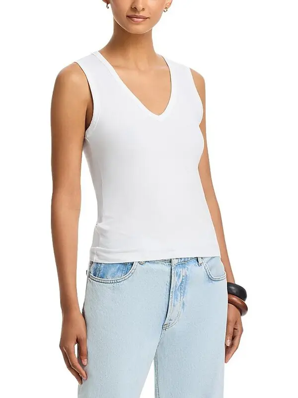 Majestic Filatures Soft Touch V-neck Tank Top - Blanc