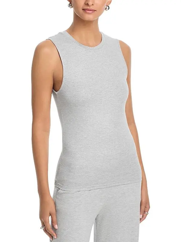 Majestic Filatures Metallic Crewneck Tank Top - Gris Chine Clair