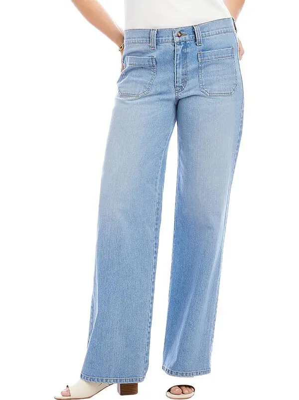 Karen Kane Lauren Patch Pocket Jeans - Light Blue