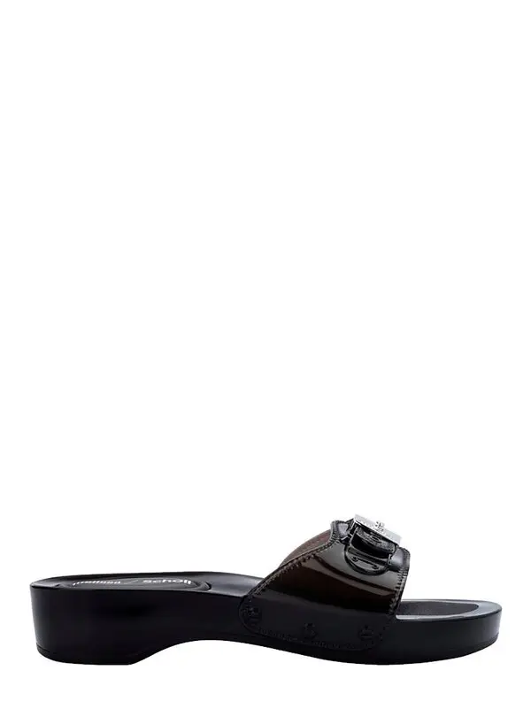 Melissa Pescura Heel + Scholl Slides - Clear/black