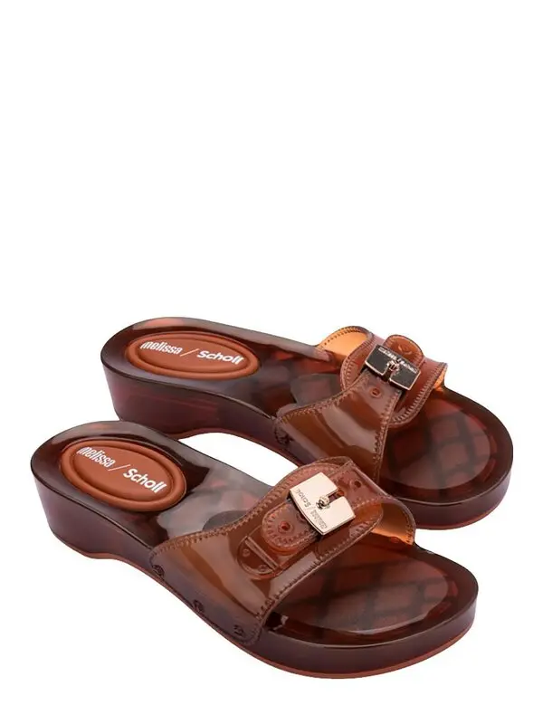 Melissa Pescura Heel + Scholl Slides - Clear/brown