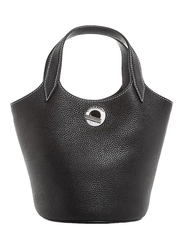 Veronica Beard Anchor Leather Top Handle Bag - Black