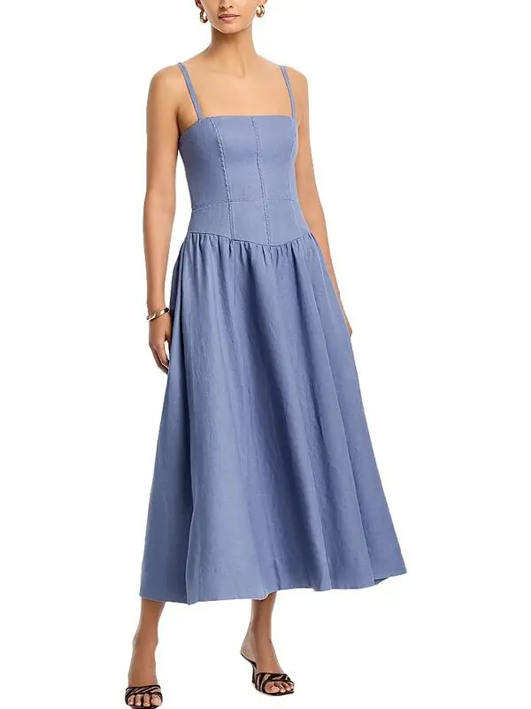 REFORMATION Katarin Linen Dress - Cornflower