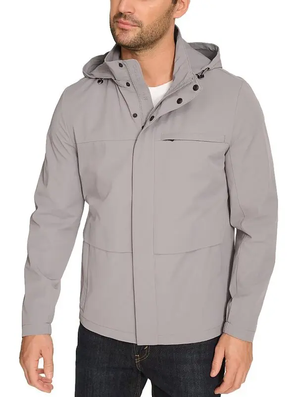 Cole Haan Hooded Windbreaker Jacket - Grey