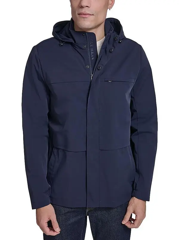 Cole Haan Hooded Windbreaker Jacket - Navy
