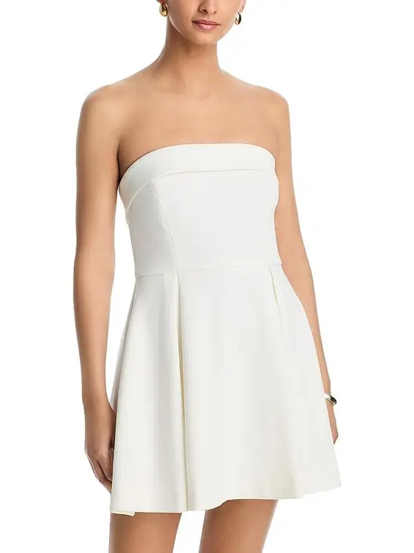 French Connection Whisper Foldover Inverted Pleat Mini Dress - Summer White