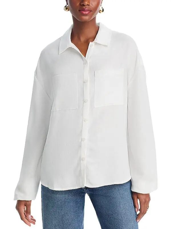 French Connection Cooper Blouson Sleeve Shirt - Summer White