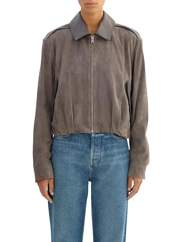 LAMARQUE Robbie Suede Jacket - Steel Grey