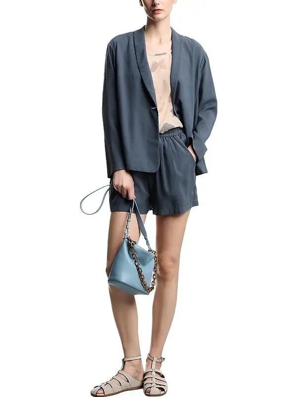 Emporio Armani Washed Twill Loose Fit Jacket - Whale Blue